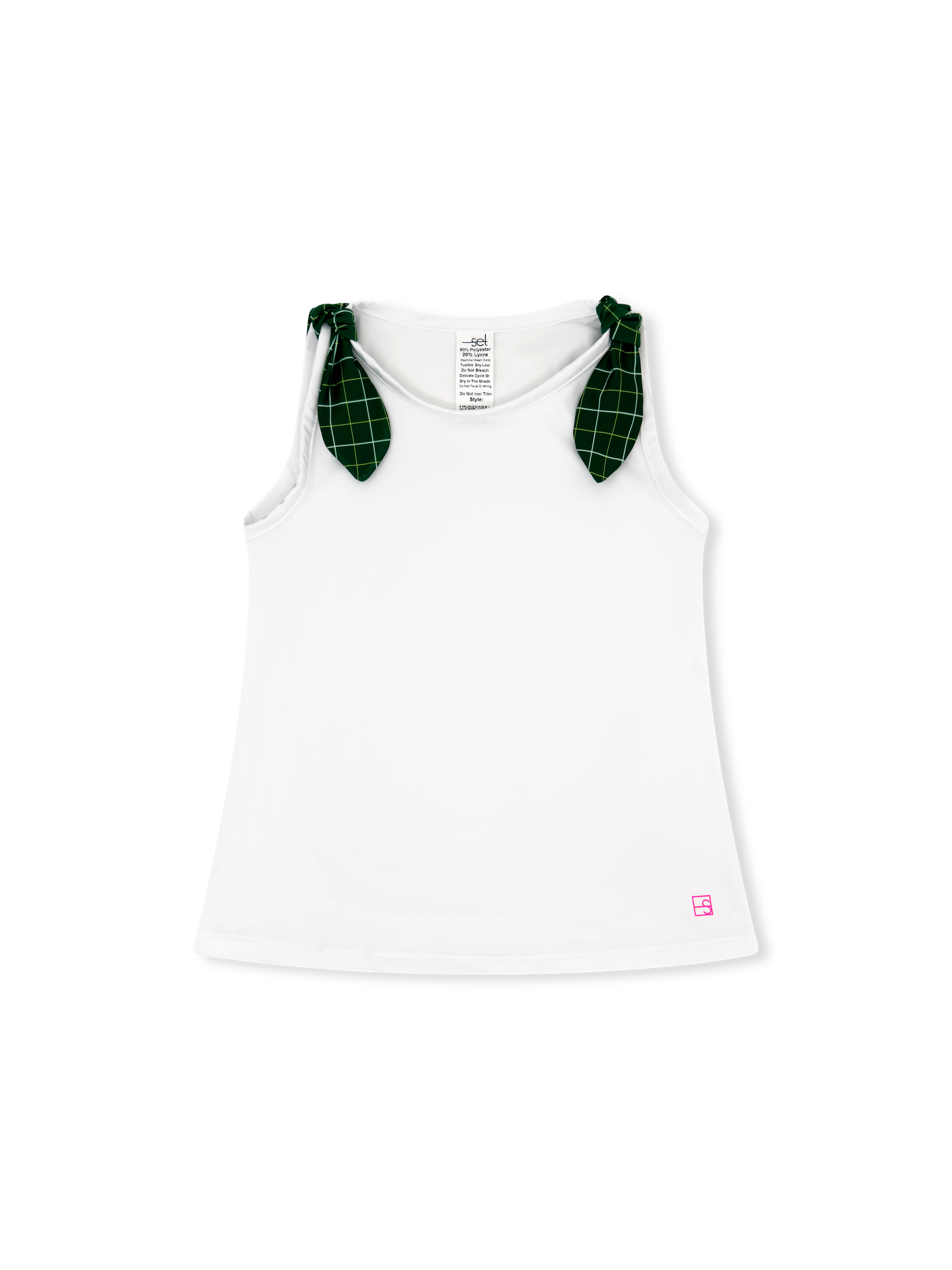 Jessica Tank - Pure Coconut, Country Club Windowpane – Set Athletics